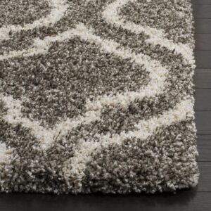 SAFAVIEH Hudson Shag Collection Area Rug - 8' x 10', Grey & Ivory, Moroccan Design, Non-Shedding & Easy Care, 2-inch Thick Ideal for High Traffic Areas in Living Room, Bedroom (SGH284B)