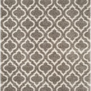 SAFAVIEH Hudson Shag Collection Area Rug - 8' x 10', Grey & Ivory, Moroccan Design, Non-Shedding & Easy Care, 2-inch Thick Ideal for High Traffic Areas in Living Room, Bedroom (SGH284B)