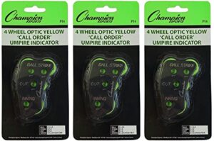 champion sports 4 wheel optic yellow call order umpire indicator - pi4 (3-pack)