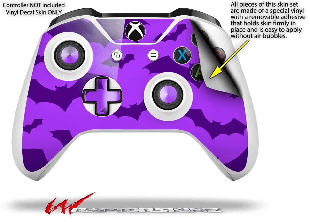 WraptorSkinz Decal Vinyl Skin Wrap compatible with XBOX One S / X Controller - Deathrock Bats Purple (CONTROLLER NOT INCLUDED)