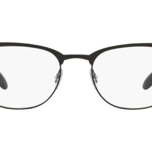 Ray-Ban RX6346 Square Prescription Eyeglass Frames, Matte Black On Black/Demo Lens, 52 mm