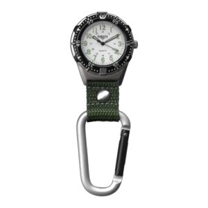 dakota backpacker clip, watch, lightweight watch, outdoor gifts for men and women, use for fishing, hunting, golf and more, tactical, watch-green