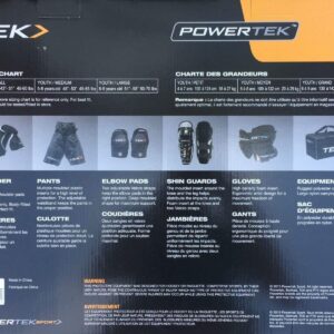 PowerTek V3.0 6-Piece Youth Ice Hockey Equipment Pads, Starter Set Kit (Large)