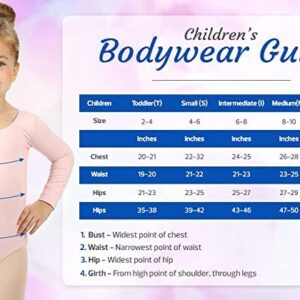 Elowel Girls' Team Basics Long Sleeve Leotard White (size 2-4)