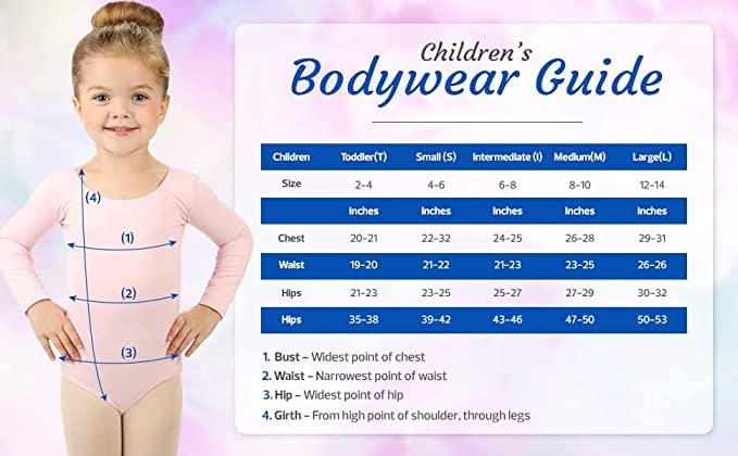 Elowel Girls' Team Basics Long Sleeve Leotard White (size 2-4)