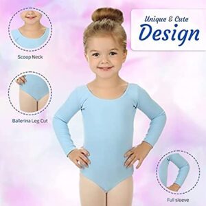 Elowel Girls' Team Basics Long Sleeve Leotard White (size 2-4)