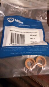 miller 185097 insulator, contact tip adapter (machined), 2 pack