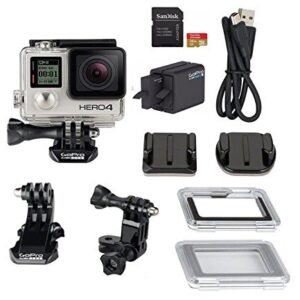 GoPro HD Hero4 Silver Action Camcorder with Dual Battery Charger and 16GB MicroSD Card