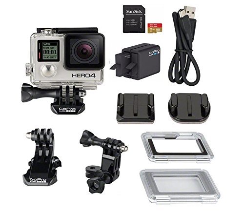 GoPro HD Hero4 Silver Action Camcorder with Dual Battery Charger and 16GB MicroSD Card