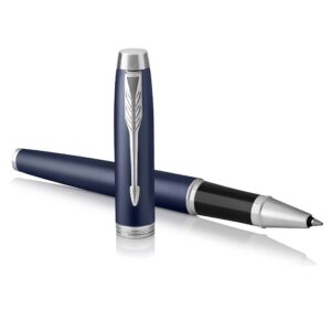 parker im rollerball pen, matte blue with fine point black ink refill (1931661)