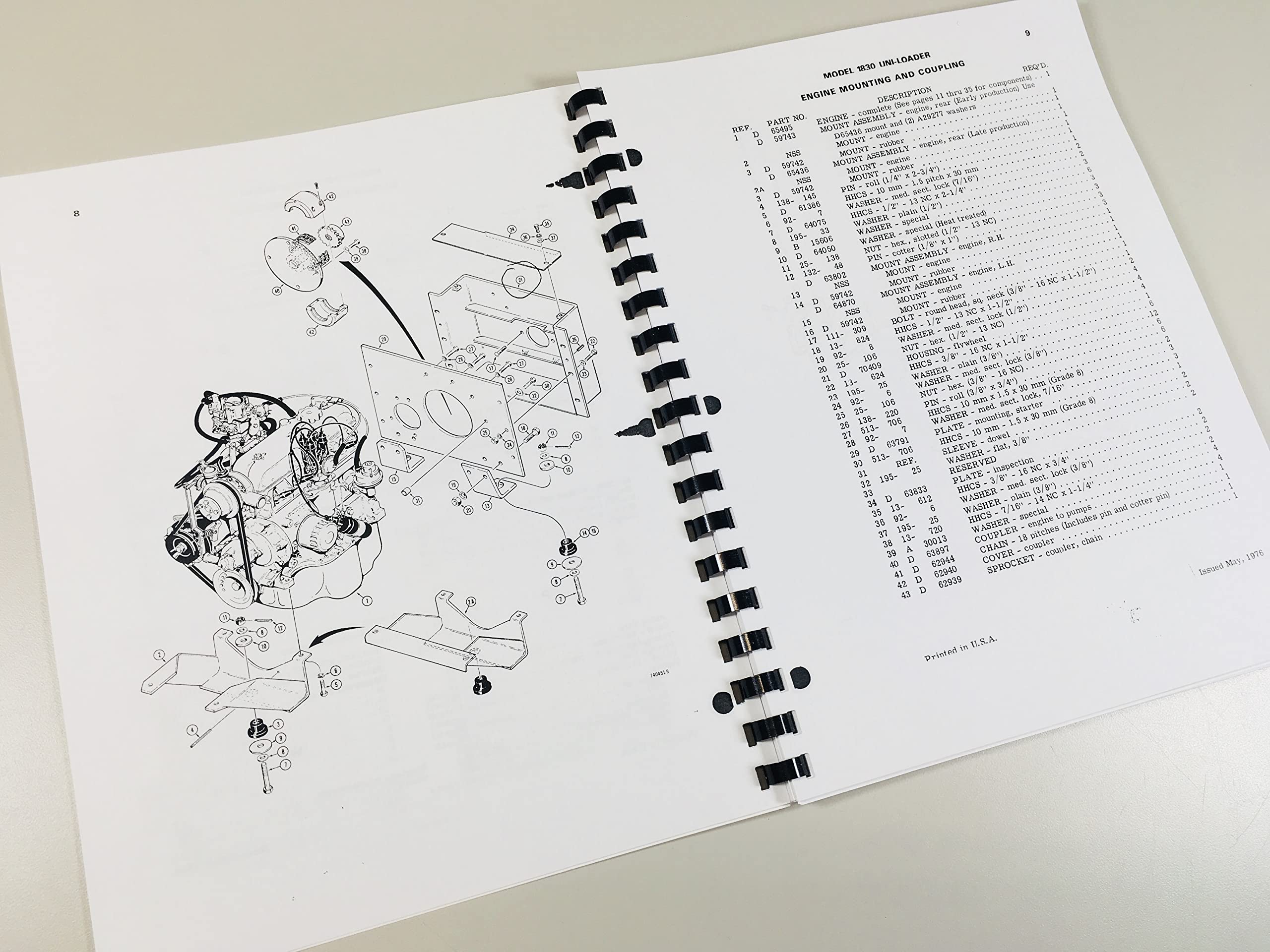 Case 1830 Uni Loader Parts Manual Catalog Skid Steer Assembly Exploded Views