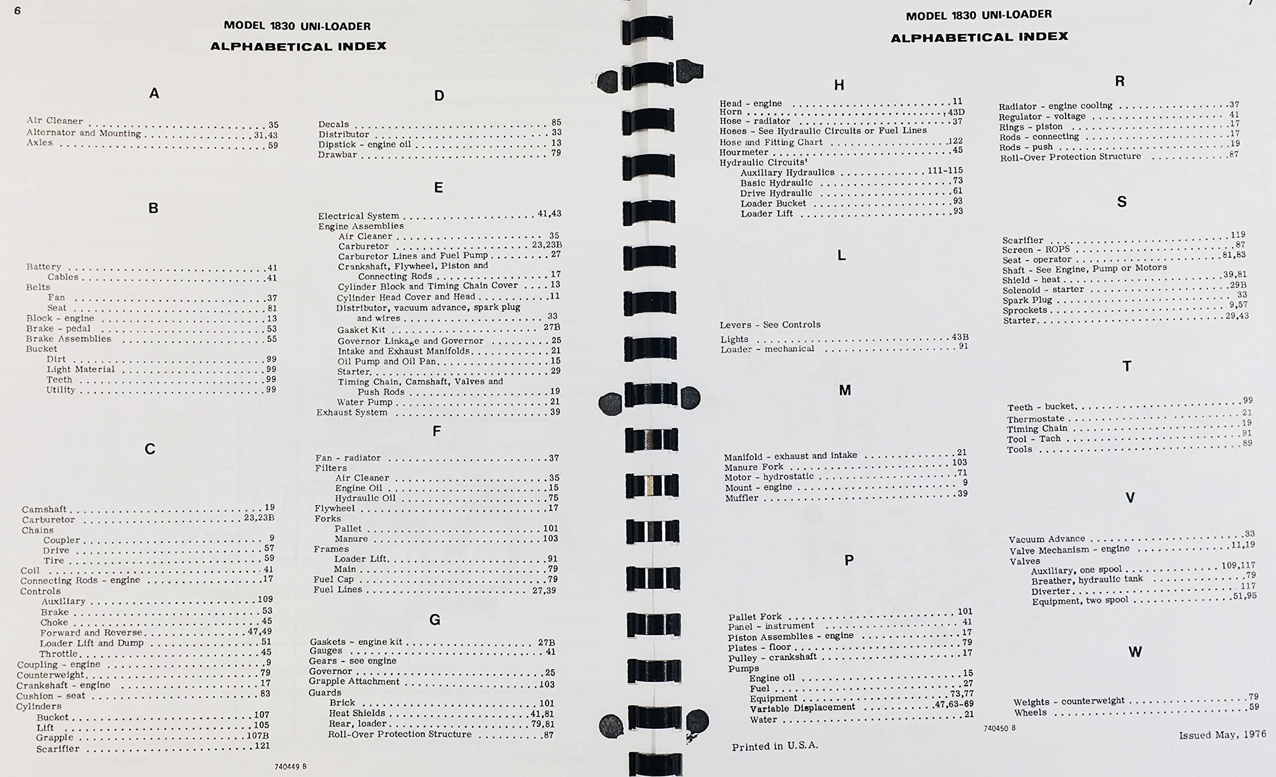 Case 1830 Uni Loader Parts Manual Catalog Skid Steer Assembly Exploded Views