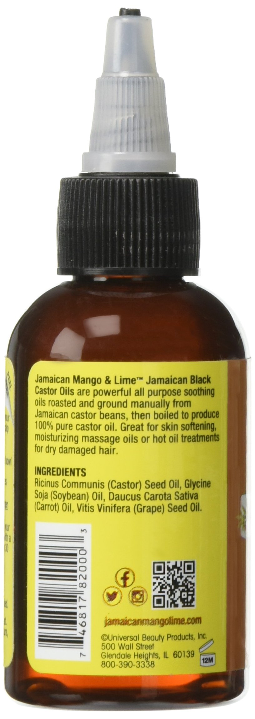 Jamaican Mango & Lime Black Castor Oil, Original, 2 Fl Oz