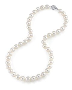 the pearl source 14k gold 8-9mm aaa quality white freshwater cultured pearl necklace for women in 18" princess length