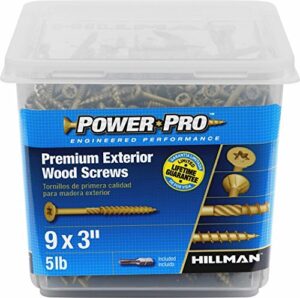 hillman power pro no. 9 x 3 in. l star flat head ceramic coated premium deck screws 5 lb. 417 pk