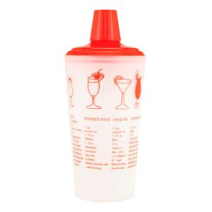 collins red cocktail recipe shaker with cap and built in strainer, 30 oz