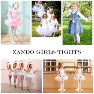 Zando Girls Stretchy Dance Tights Comfort Cotton Colorful Leggings Pants Elastic Ballet Footed Tight for Girl Light Green Small