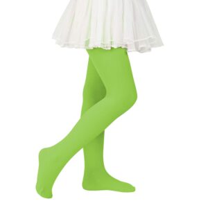 Zando Girls Stretchy Dance Tights Comfort Cotton Colorful Leggings Pants Elastic Ballet Footed Tight for Girl Light Green Small