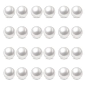 charisma 8mm composite pearl earrings round ball pearls stud earrings hypoallergenic 12 pairs imitation pearl earrings set for women