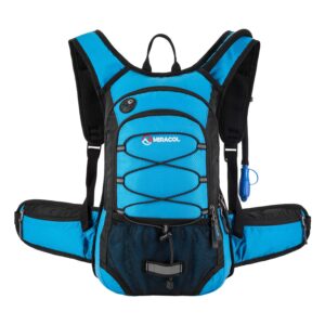 hydration pack hiking water backpack - miracol insulated water bag with 2l bladder blue