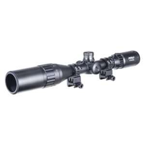 Pinty 3-9X40 Rifle Scope AO Red Green Blue Illuminated Mil Dot with Flip-Open Covers, Sunshade Tube