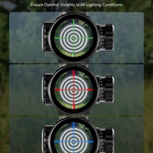 Pinty 3-9X40 Rifle Scope AO Red Green Blue Illuminated Mil Dot with Flip-Open Covers, Sunshade Tube