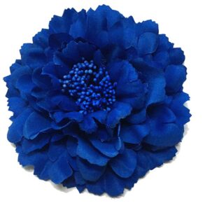 HC-01 Floral Fall Peony Flower Hair Clip Flamenco Dancer Pin up Flower Brooch (Royal Blue)