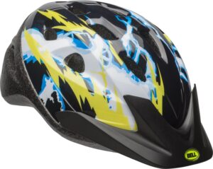 bell 7084243 child rally bike helmet - lightning black & yellow