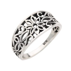 closeoutwarehouse 925 sterling silver antique filigree design floral ring size 14