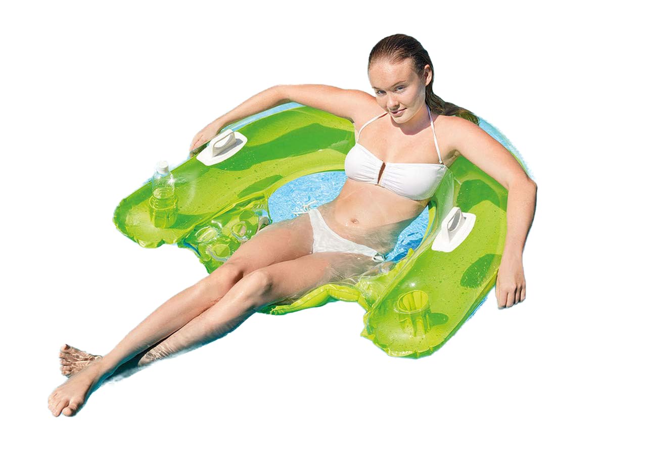 Intex Sit N Float Inflatable Lounge, 60" X 39" (Colors May Vary)(2 Pack)