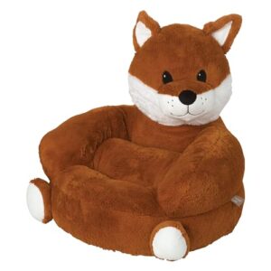 trend lab fox toddler chair plush character kids chair comfy furniture pillow chair for boys and girls, 21 x 19 x 19 inches