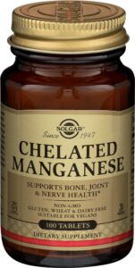 solgar chelated manganese tablets, 100 tabs