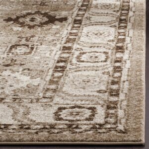 SAFAVIEH Vintage Hamadan Collection Area Rug - 6'7" x 9', Taupe, Oriental Traditional Persian Design, Non-Shedding & Easy Care, Ideal for High Traffic Areas in Living Room, Bedroom (VTH214T)