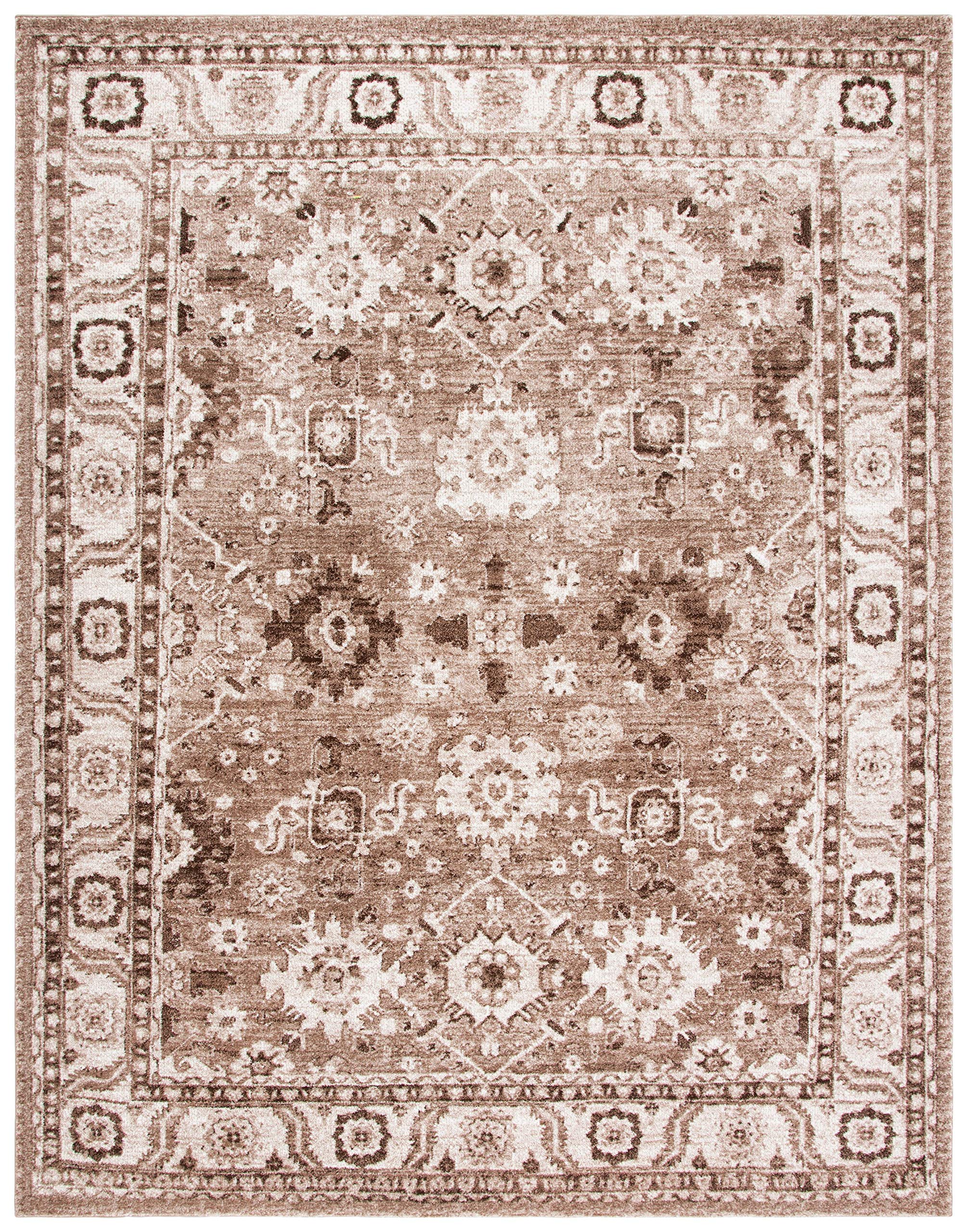 SAFAVIEH Vintage Hamadan Collection Area Rug - 6'7" x 9', Taupe, Oriental Traditional Persian Design, Non-Shedding & Easy Care, Ideal for High Traffic Areas in Living Room, Bedroom (VTH214T)