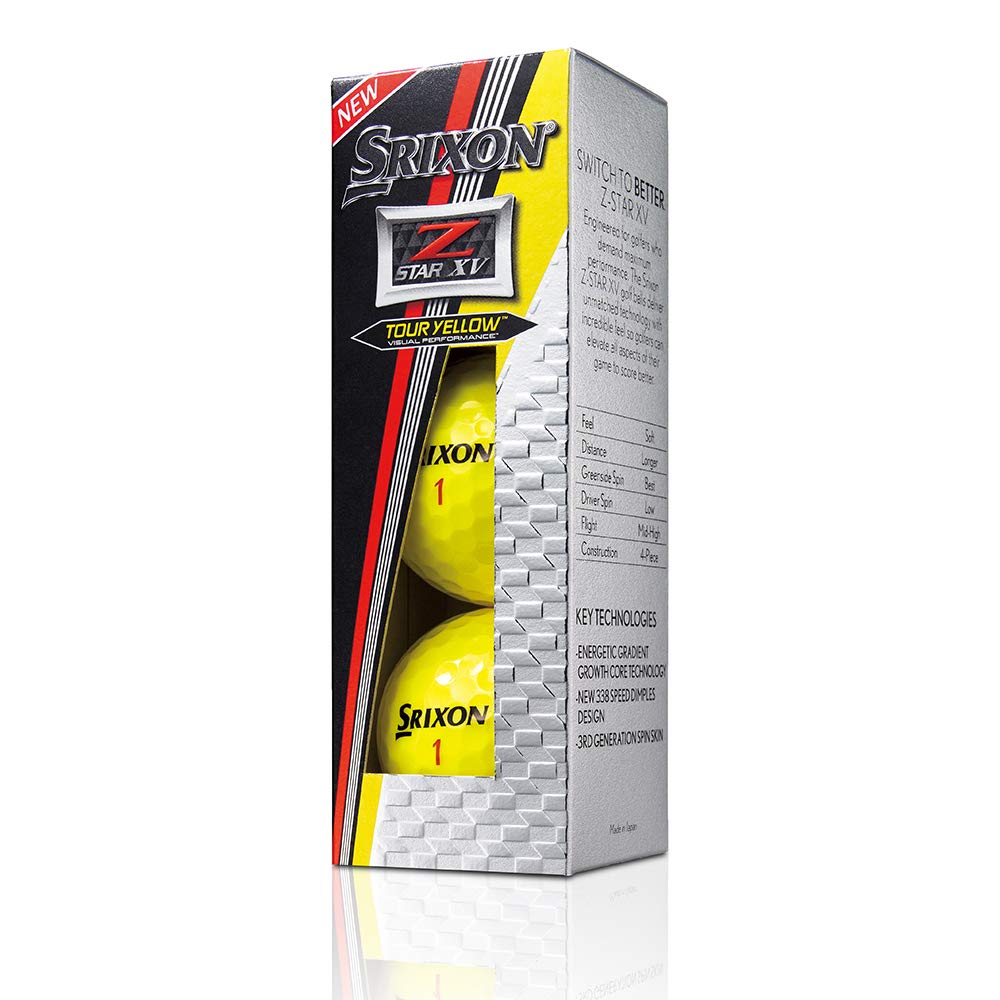 Srixon Z-Star XV 2017 Golf Balls, Yellow (One Dozen)