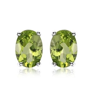 jewelrypalace natural garnet peridot amethyst citrine blue topaz birthstone stud earrings for women, 14k gold plated 925 sterling silver earrings for women, hypoallergenic earrings for girls sets