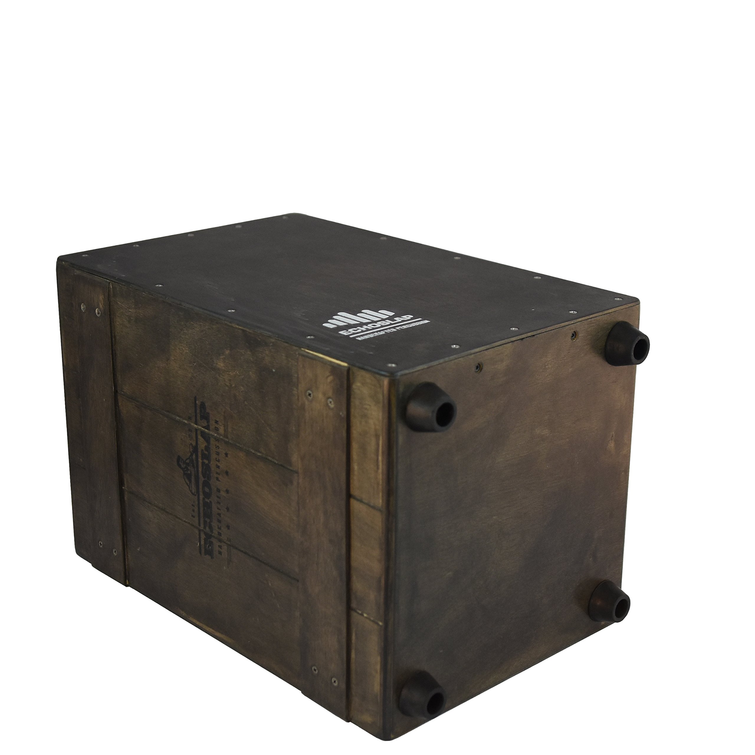 Echoslap Vintage Crate Cajon -Vintage Dark, Hand Crafted, Siam Oak Body, Maple Front Plus Gig Bag