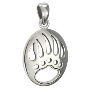 moonlight mysteries sterling silver bear claw paw symbol pendant