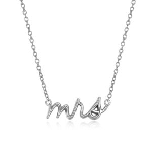 morgan & paige dainty statement necklace for women, sterling silver pendant with cursive letters, everyday jewelry, 16 inch with 2 inch extender chain