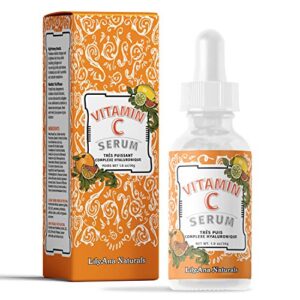 LilyAna Naturals Vitamin C Serum for Face - Face Serum with Hyaluronic Acid and Vitamin E, Anti Aging Serum, Reduces Age Spots and Sun Damage, Promotes Collagen and Elastin (1oz)