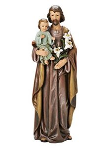 joseph's studio by roman - st. joseph and child jesus figure, for 18" scale renaissance collection, 18" h, resin and stone, religious gift, decoration, collection, durable, long lasting