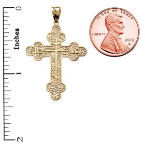 Religious Jewelry 14k Yellow Gold Eastern Orthodox ICXC Cross Pendant