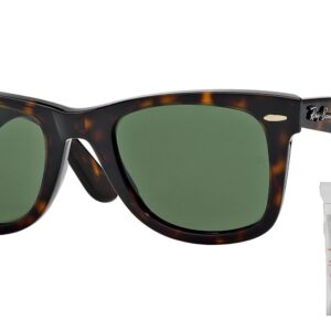 Ray-Ban RB2140 WAYFARER 902 54M Tortoise/Crystal Green Square Sunglasses for Men For Women+ BUNDLE with Designer iWear Eyewear Kit