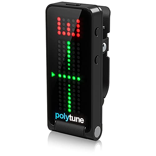 TC Electronic POLYTUNE CLIP Clip-On Tuner with Polyphonic, Strobe and Chromatic Modes and 108 LED Matrix Display for Ultimate Tuning Performance