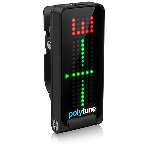 TC Electronic POLYTUNE CLIP Clip-On Tuner with Polyphonic, Strobe and Chromatic Modes and 108 LED Matrix Display for Ultimate Tuning Performance