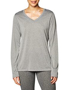 hanes womens o9309 athletic shirts, granite heather, large us