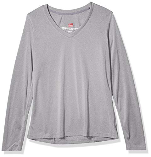 Hanes womens O9309 athletic shirts, Granite Heather, Large US