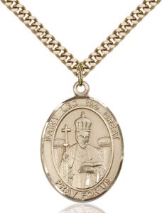 14k gold filled catholic saint leo the great medal, 1 inch