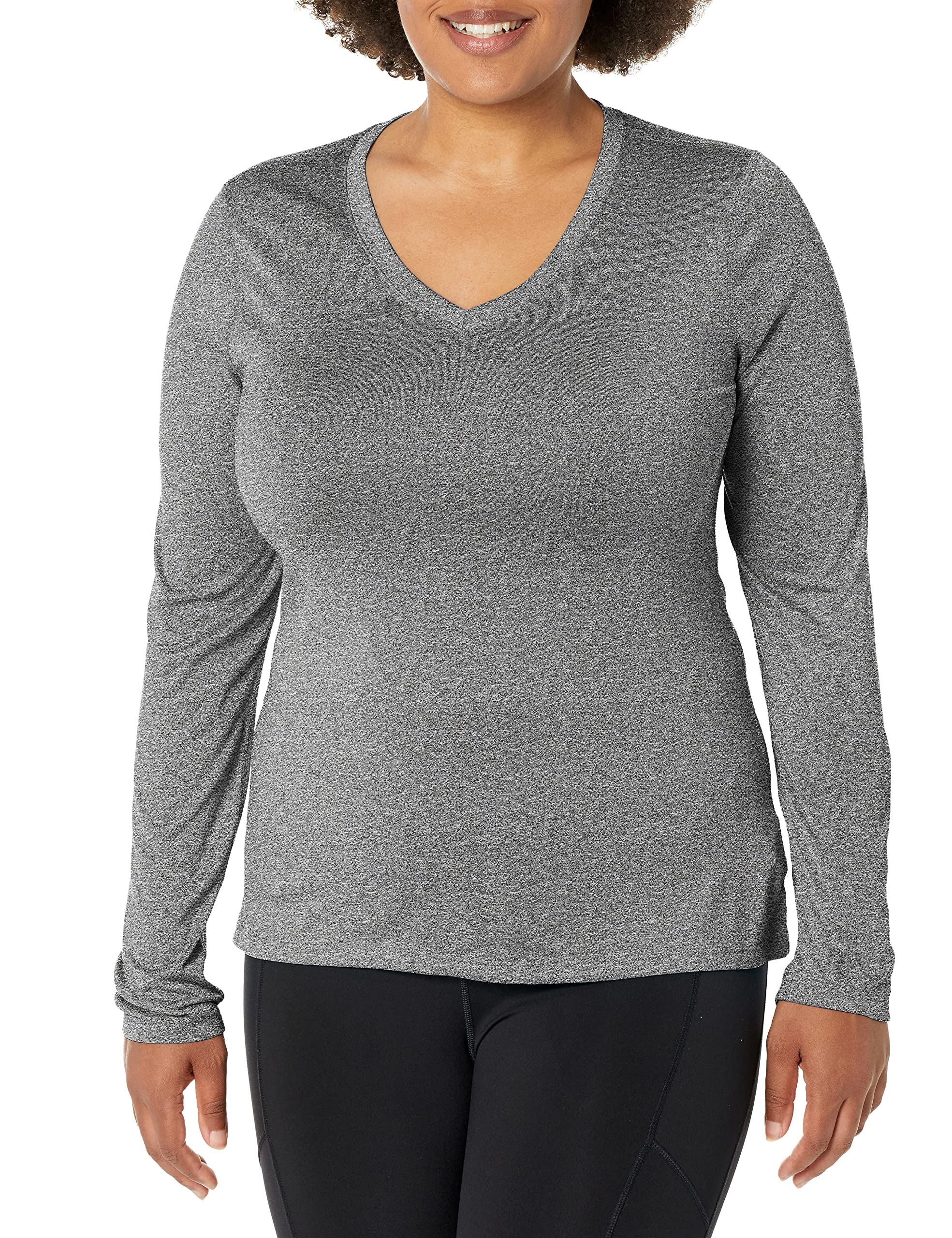 Hanes womens O9309 athletic shirts, Black Heather, Medium US