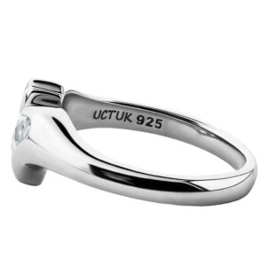 Sterling Silver White CZ ULS-16434CZ Ladies Modern Claddagh Ring (6.5)